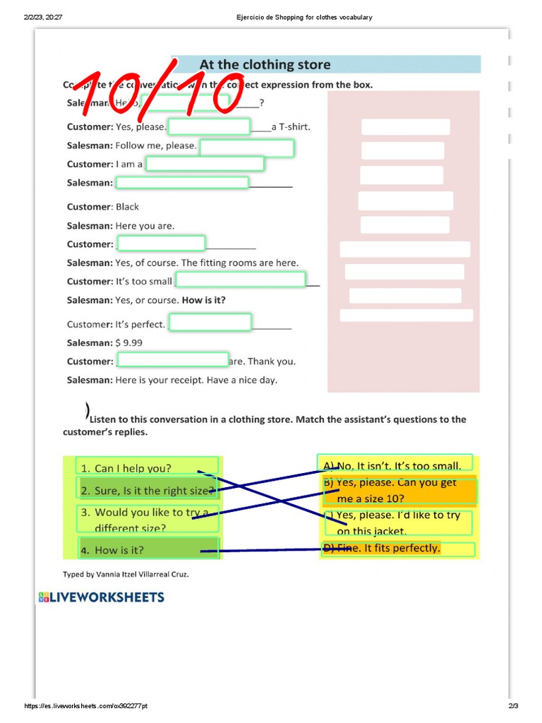 Shopping For Clothes Vocabulary | PDF
