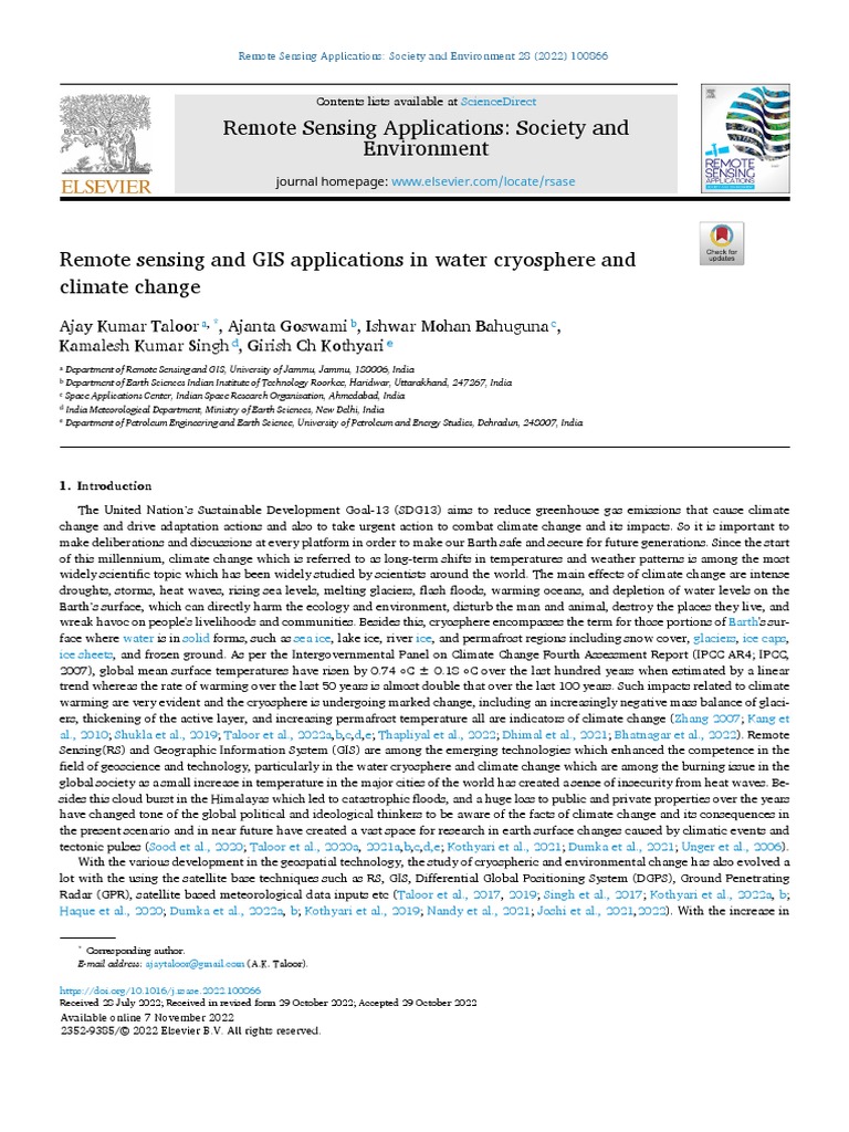 Kumar Taloor Ajay Et Al - Remote Sensing Applications - Society and ...