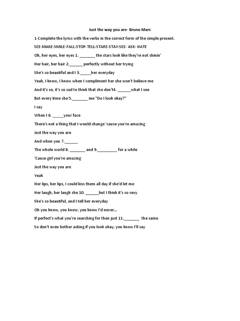 Just The Way You Are | PDF | Language Arts & Discipline
