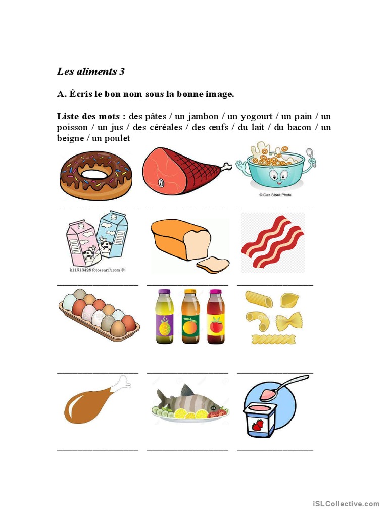 Activités sur les aliments pour enfants | PDF | Théorie des jeux ...