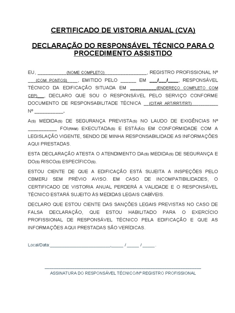 Declaracao Do Responsavel tecnico-MODELO 1611771039 | PDF Declaracao Do Responsavel tecnico-MODELO 1611771039 | PDF