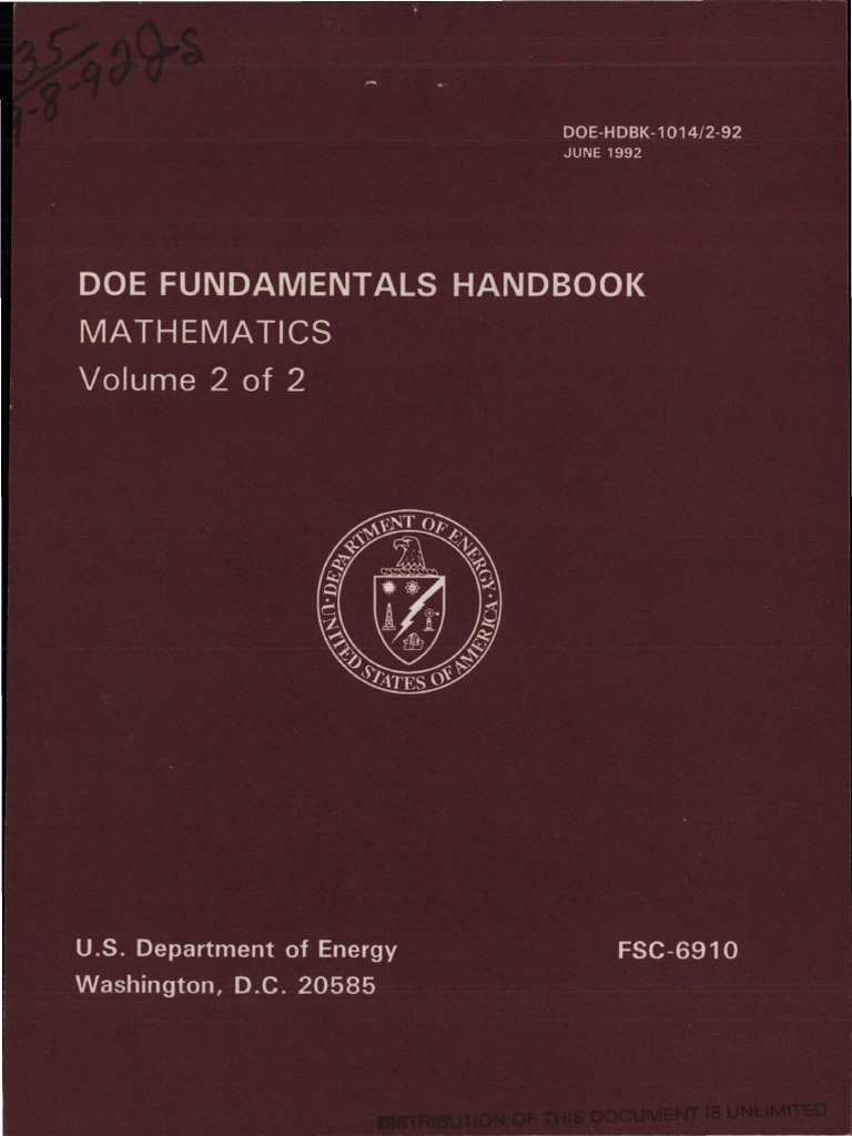 Volume 2 Doe Handbook Mathematics | PDF | Trigonometric Functions ...