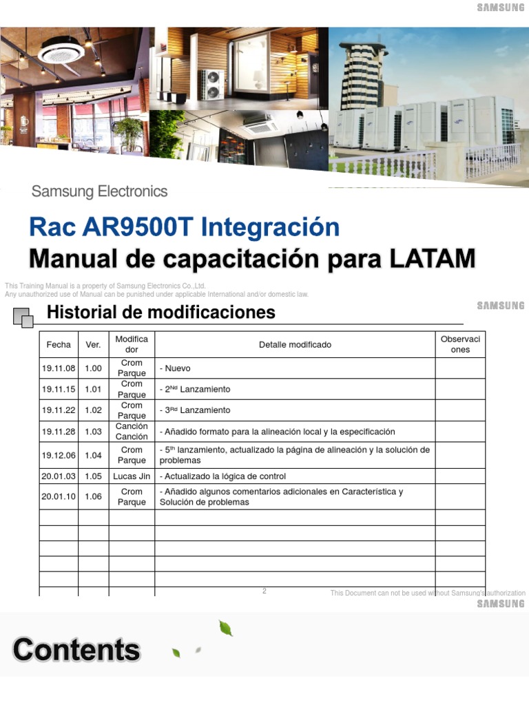 4 TM RAC AR9500T Inverter Integration LATAM EN 2019 Ver1 06 Es PDF ...