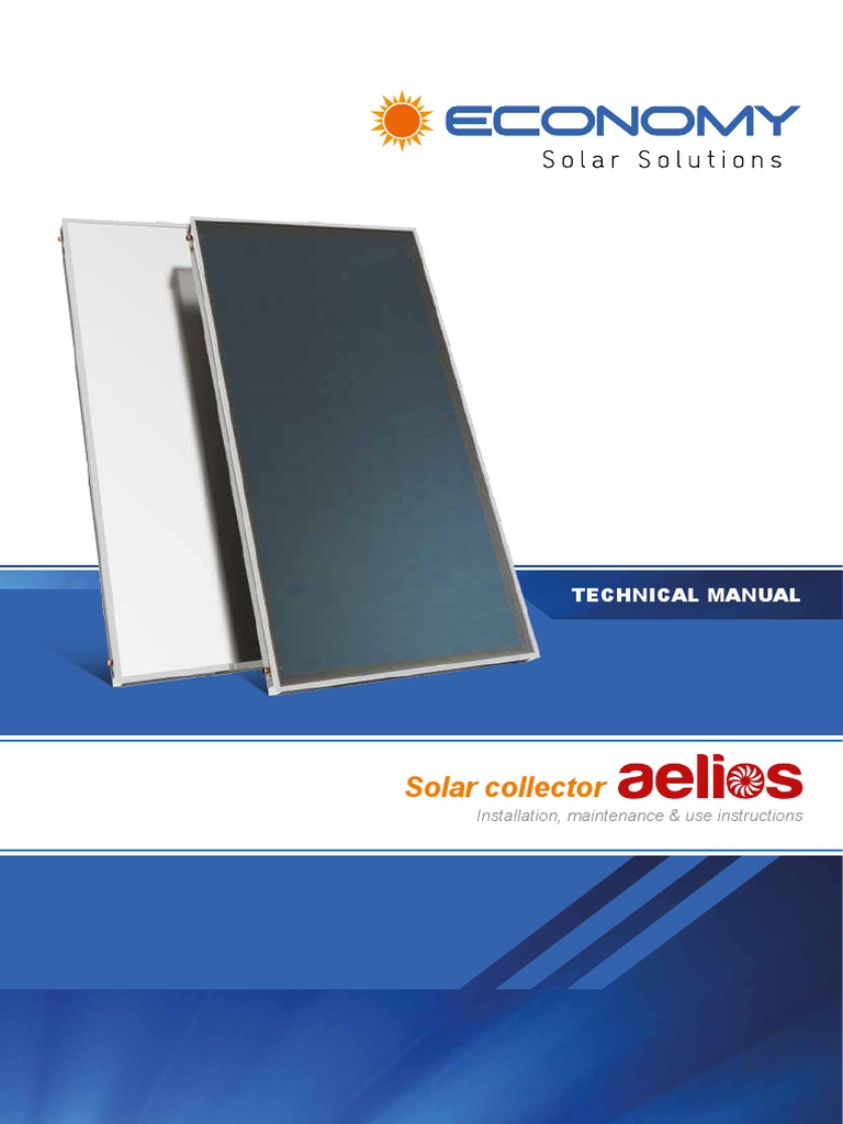 Aelios Collector Technical Manual | PDF | Water Heating | Solar Energy
