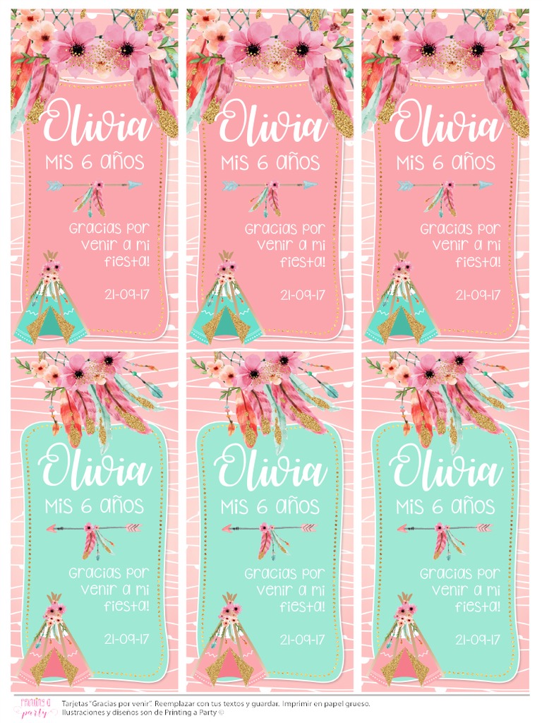 Editable Tarjetas Gracias Por Venir PDF | PDF