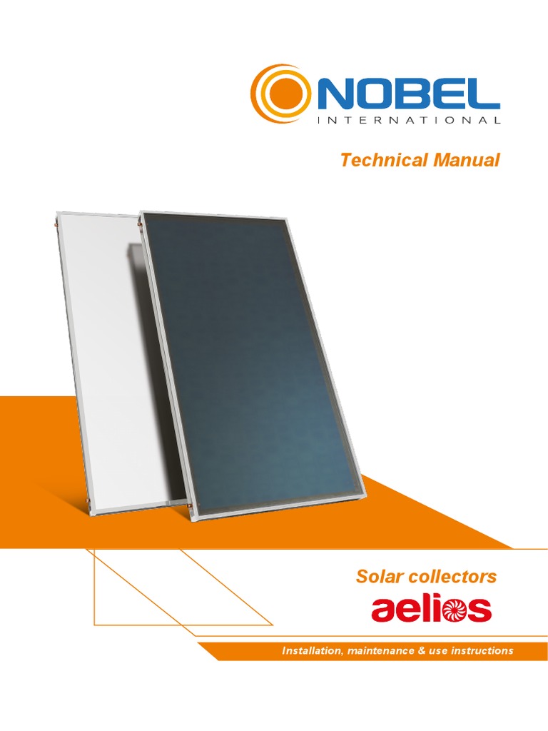 Aelios Solar Collector Manual | PDF | Water Heating | Solar Energy