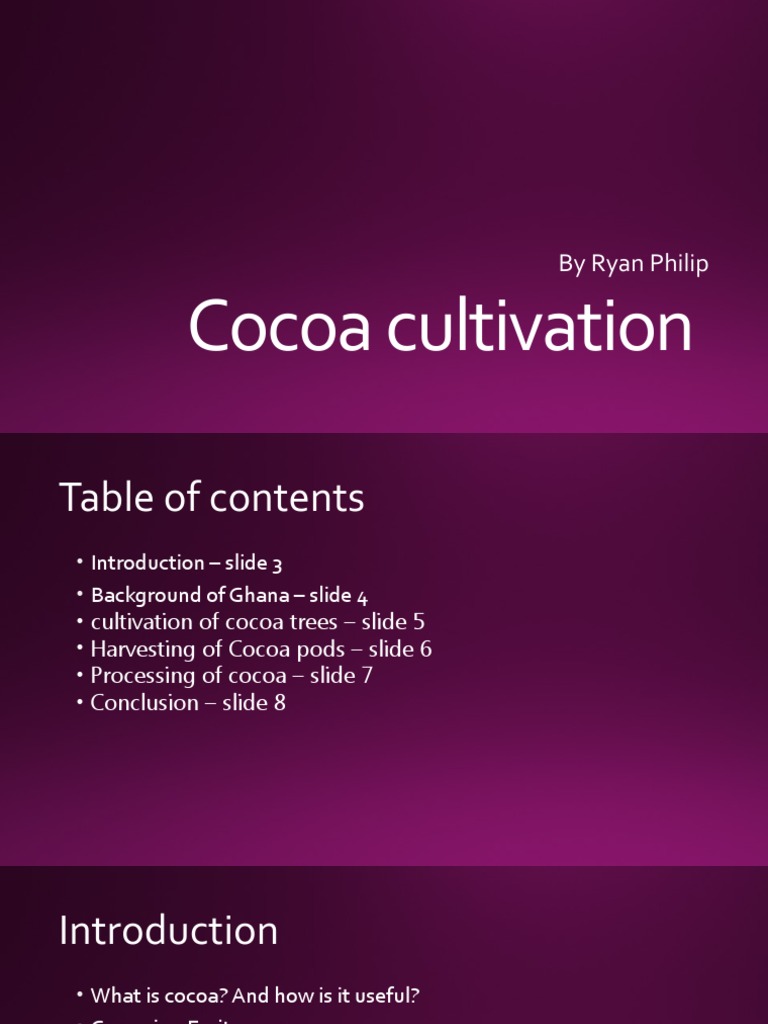 Cocoa Cultivation | PDF