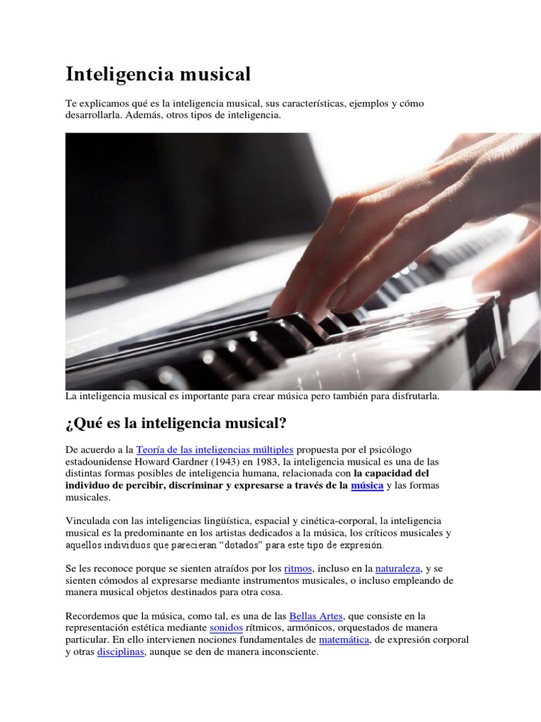 Inteligencia Musical | PDF | Inteligencia | Ritmo