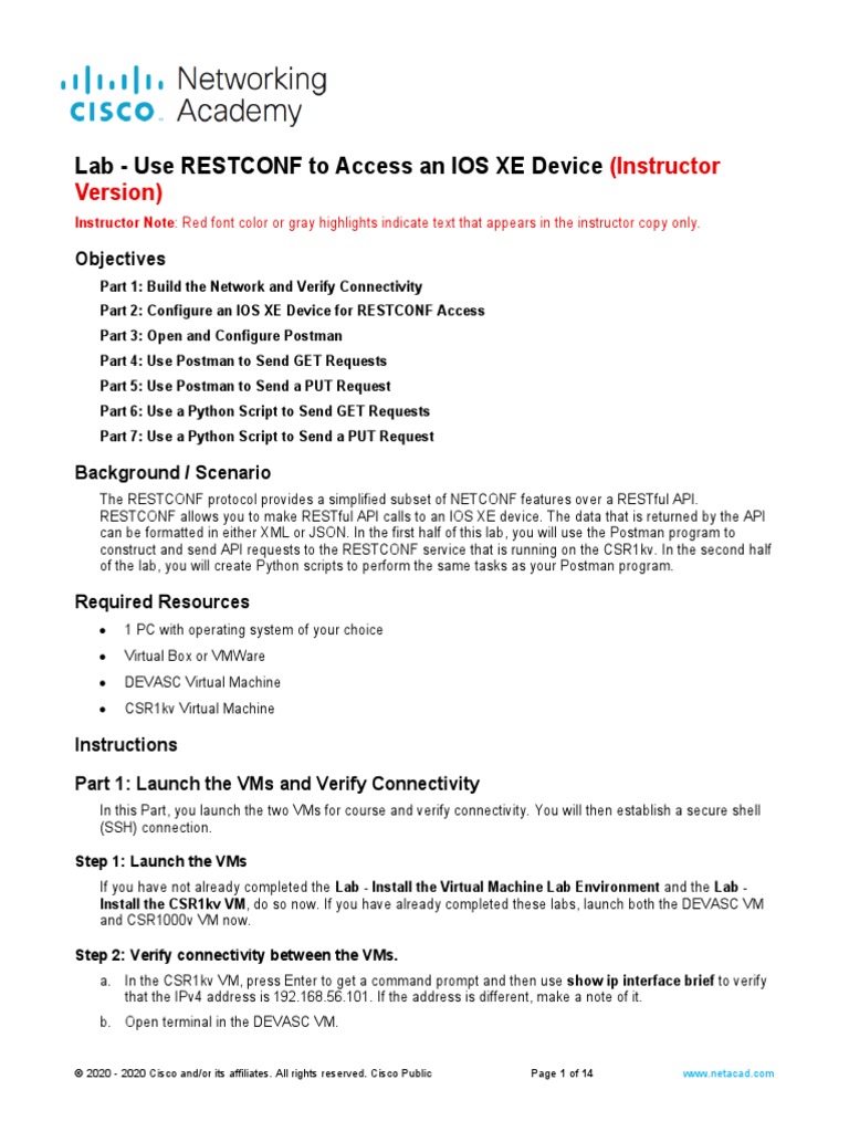 RESTCONF Lab for Networking Instructors | PDF | Ip Address | I Pv6