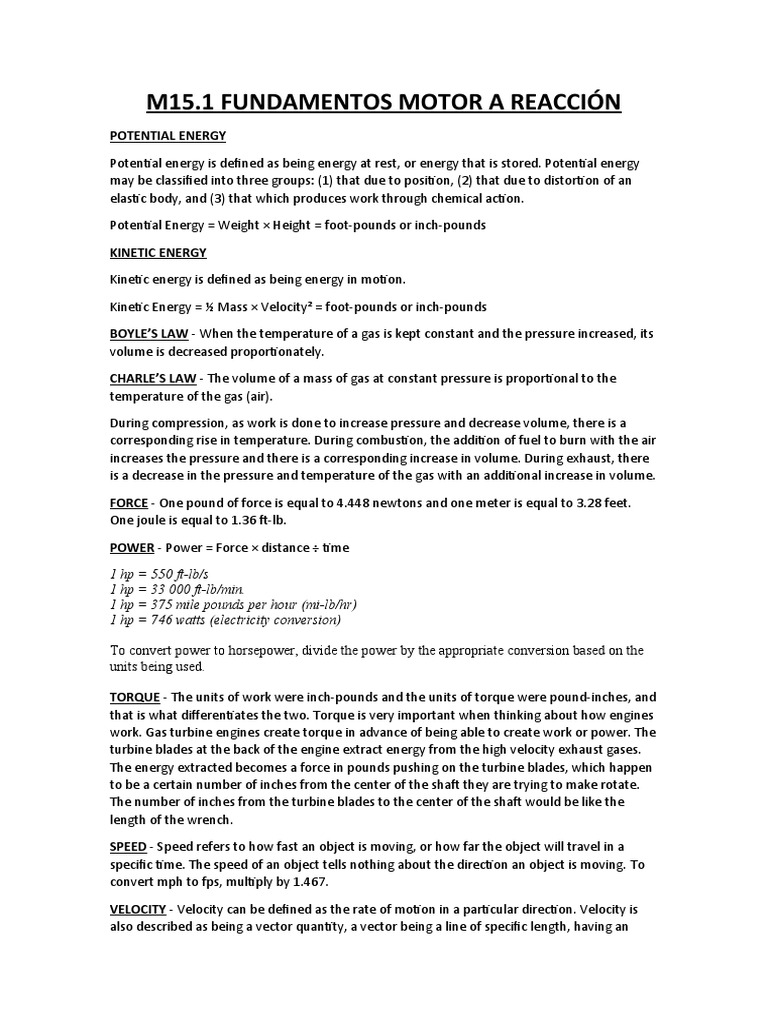 Apuntes M15 (Incompletos) | PDF | Jet Engine | Gas Turbine