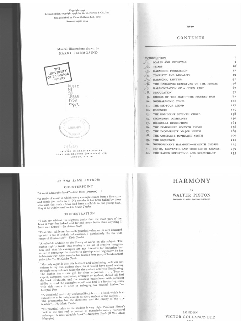 (Walter Piston Mark Devoto Arthur Jannery) Harmony (BookFi) PDF | PDF