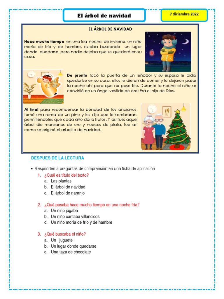 1º FICHA COMUN. EL ARBOL DE NAVIDAD --07--DICI- EXP--11--IV--BIM. | PDF