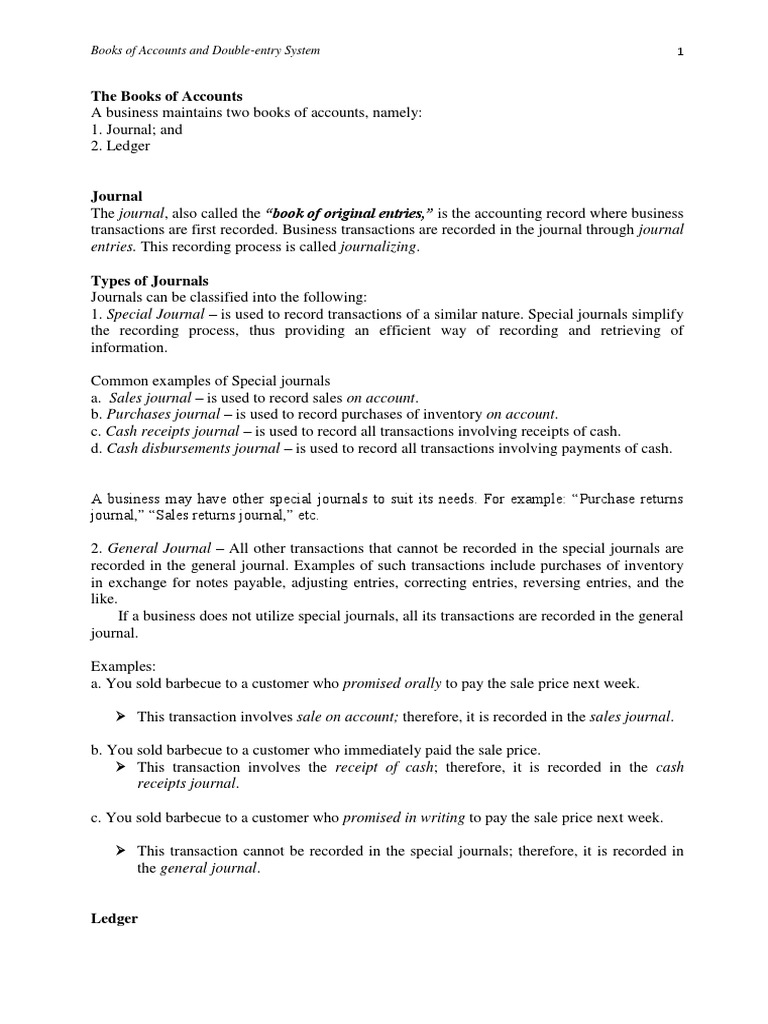 Understanding Books of Accounts | PDF | Debits And Credits | Financial ...