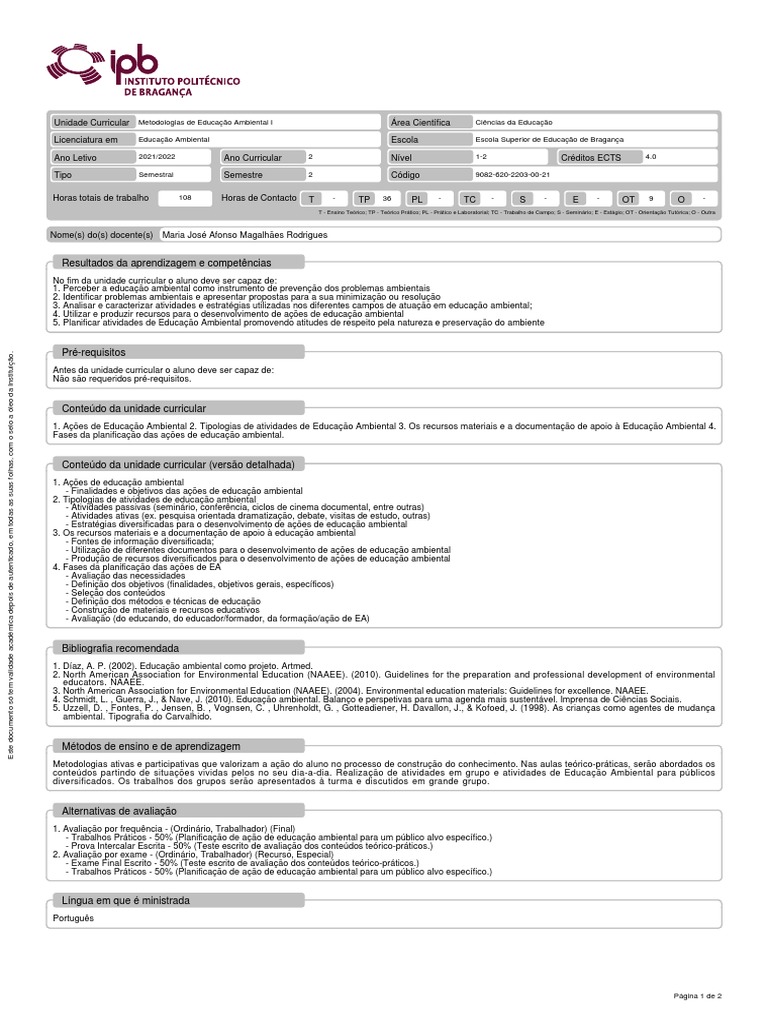 Guia Ects | PDF | Pedagogia