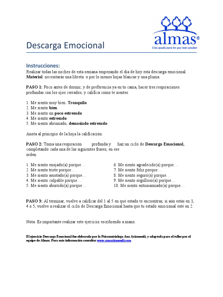 Descarga Emocional | PDF | Crecimiento personal y profesional