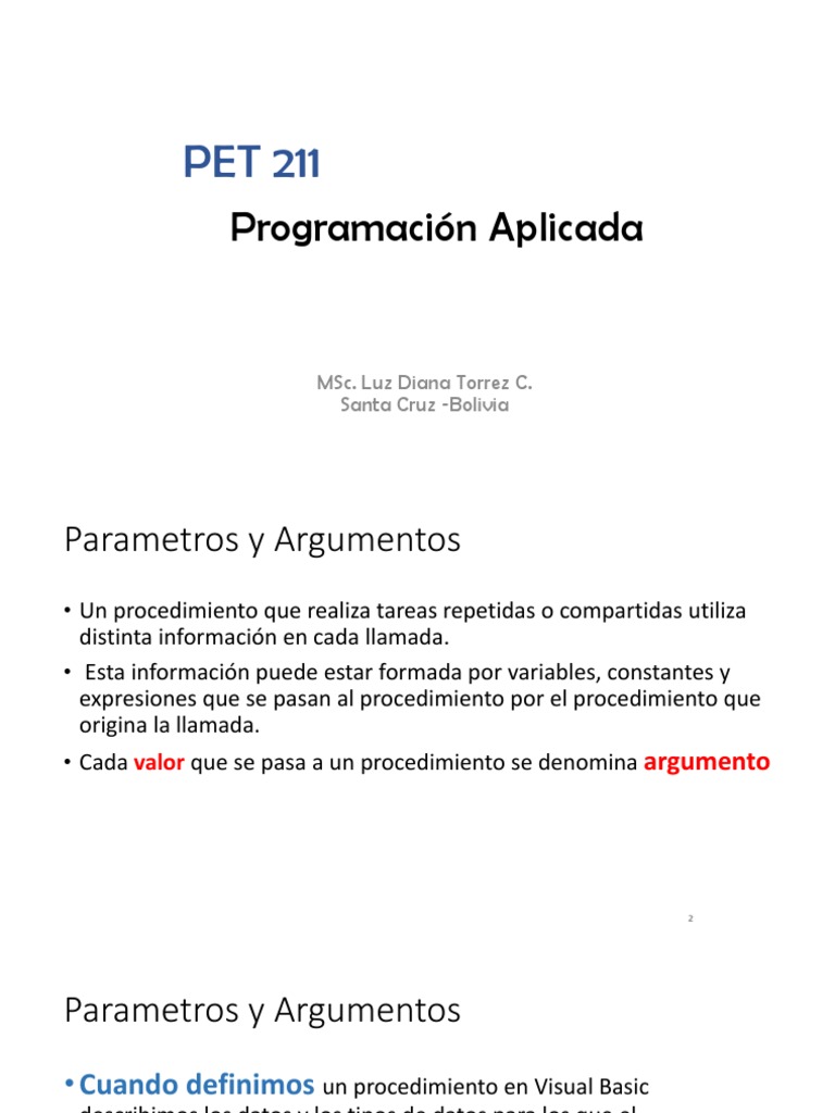 Parámetros y Argumentos en Visual Basic | PDF
