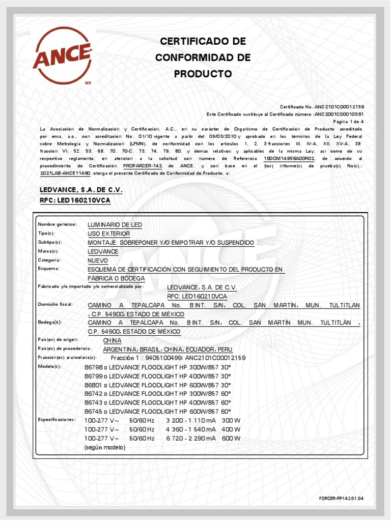 Reflector Floodlight HP 50000H 400W 5700K Ledvance 7015232 | PDF