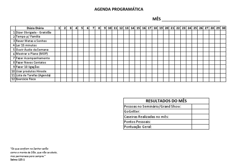 Agenda Programatica - Duzia Diaria | PDF