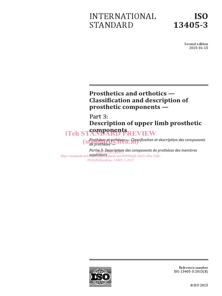 Iso 13405 3 2015 PDF | PDF | Prosthesis | International Organization ...
