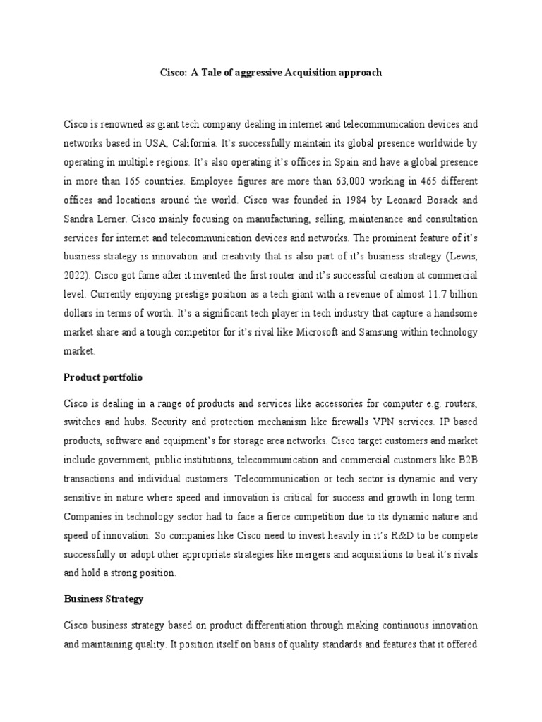 Cisco Case Study Pdf Change Management Employment