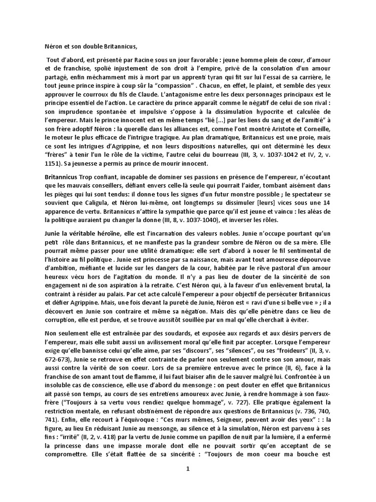 Britannicus : Tragédie de pouvoir et secrets | PDF | Néron | Jean Racine