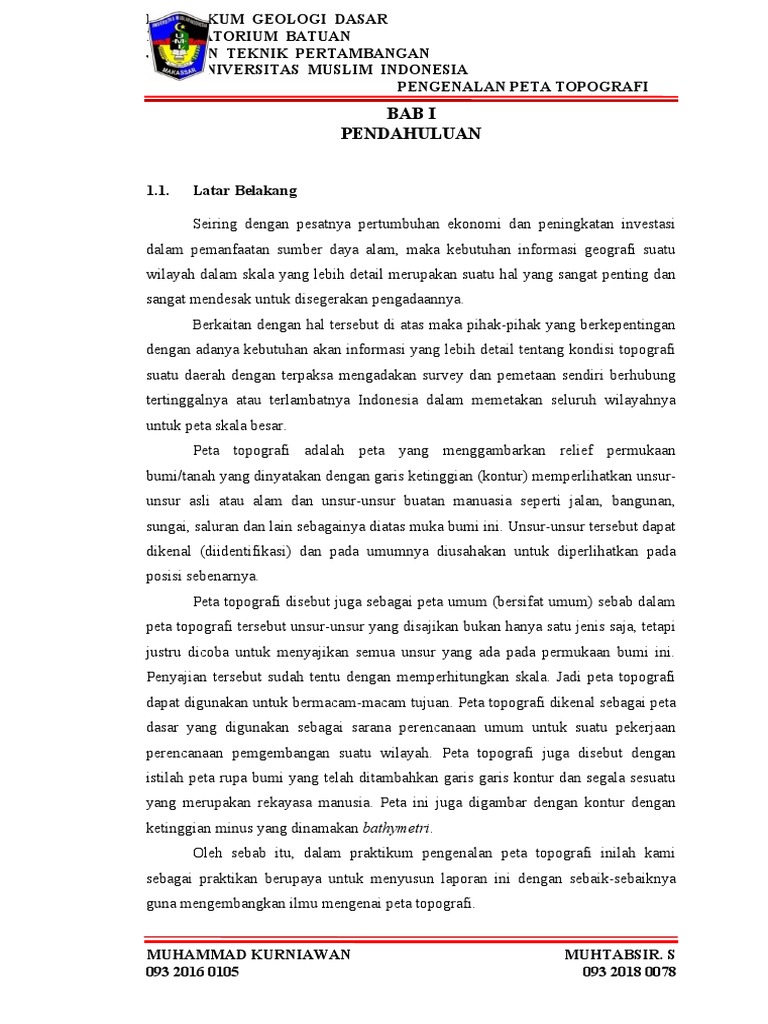 LAPORAN Pengenalan Peta Topografi | PDF