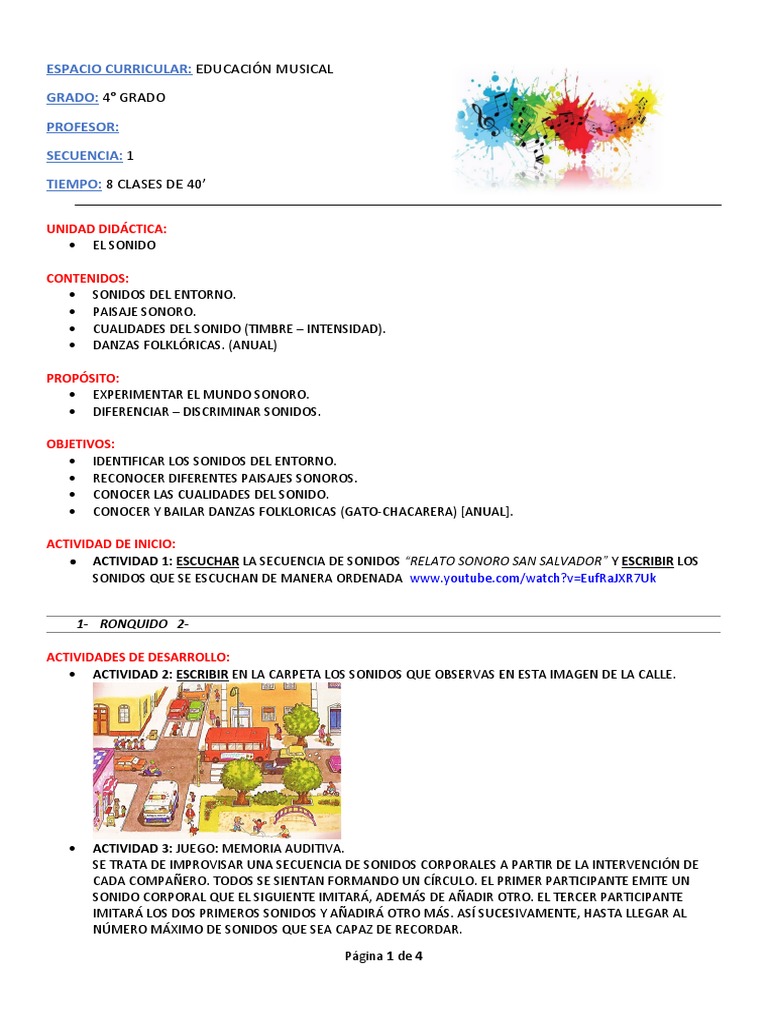 Explorando Sonidos en Educación Musical | PDF | Sonido | Entretenimiento