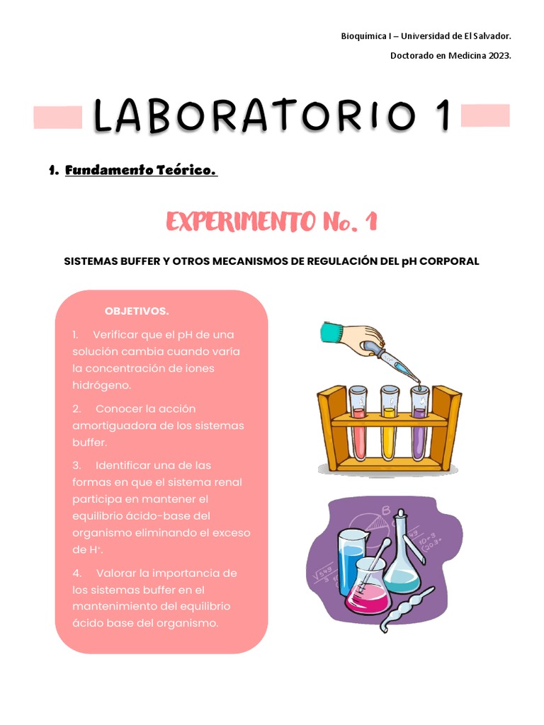 Laboratorio 1 - Bioquimica 1 - 2023 | PDF | Solución tampón | Ácido