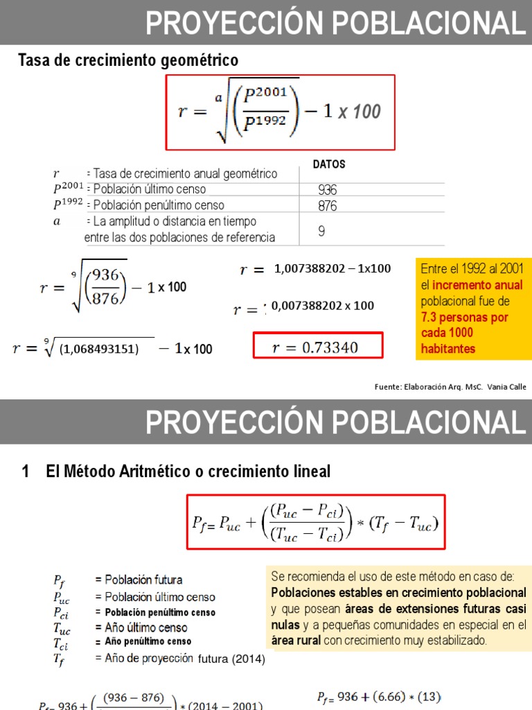 Formulas Poblacion | PDF