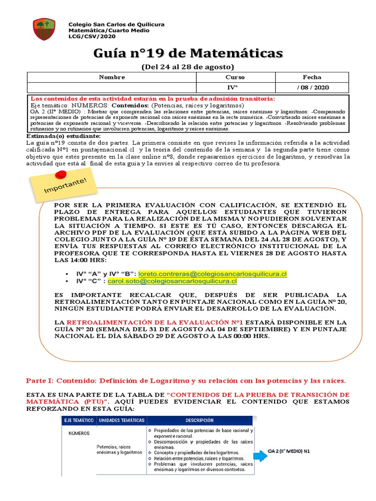Ivºmatematica - Retroalimentacion Guia Nº18 y Guia Nº19 Con Actividad Evaluativa y Clases Online ...