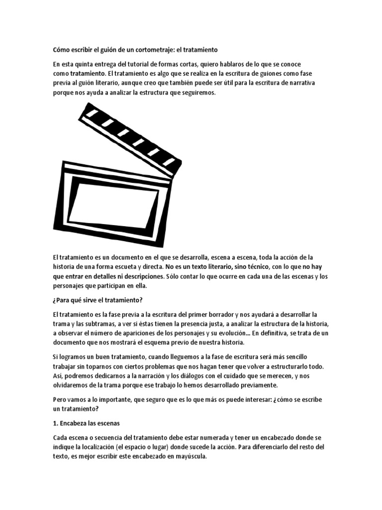 Cómo Escribir El Guión de Un Cortometraje - El Tratamiento | PDF