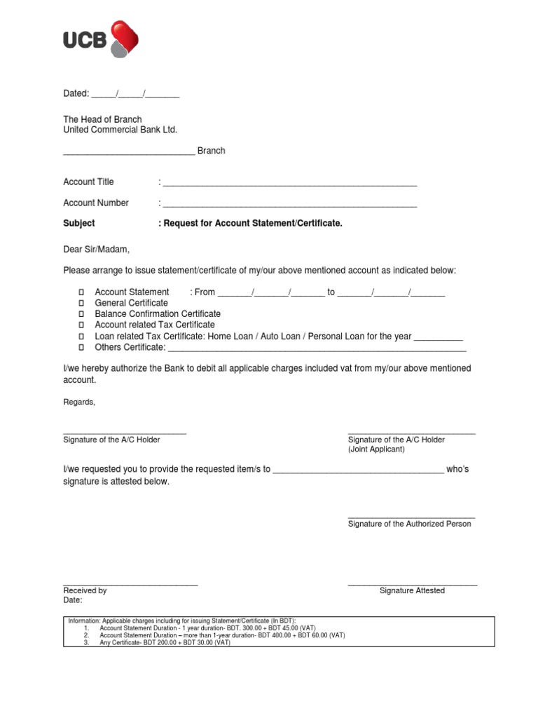 Statement Certificate Request Form | PDF