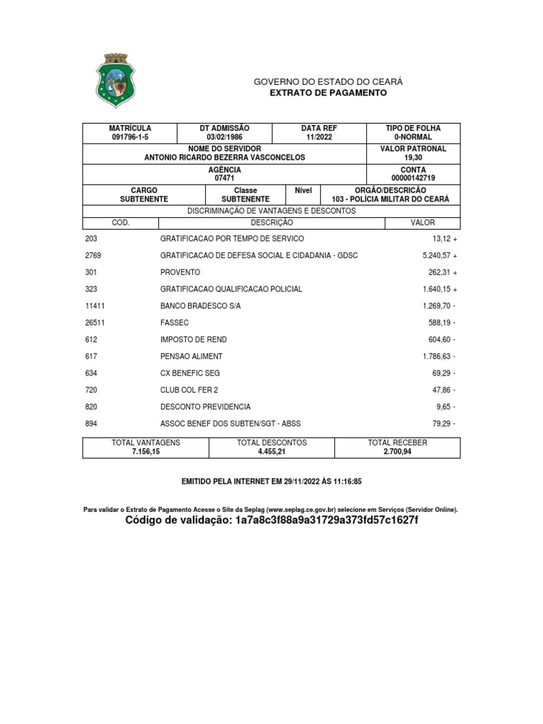 Contracheque PDF | PDF