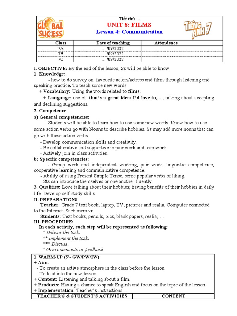 GIAO AN 7 GLOBAL - STEM - UNIT 8 - Communication | PDF | Cognition | Cognitive Science