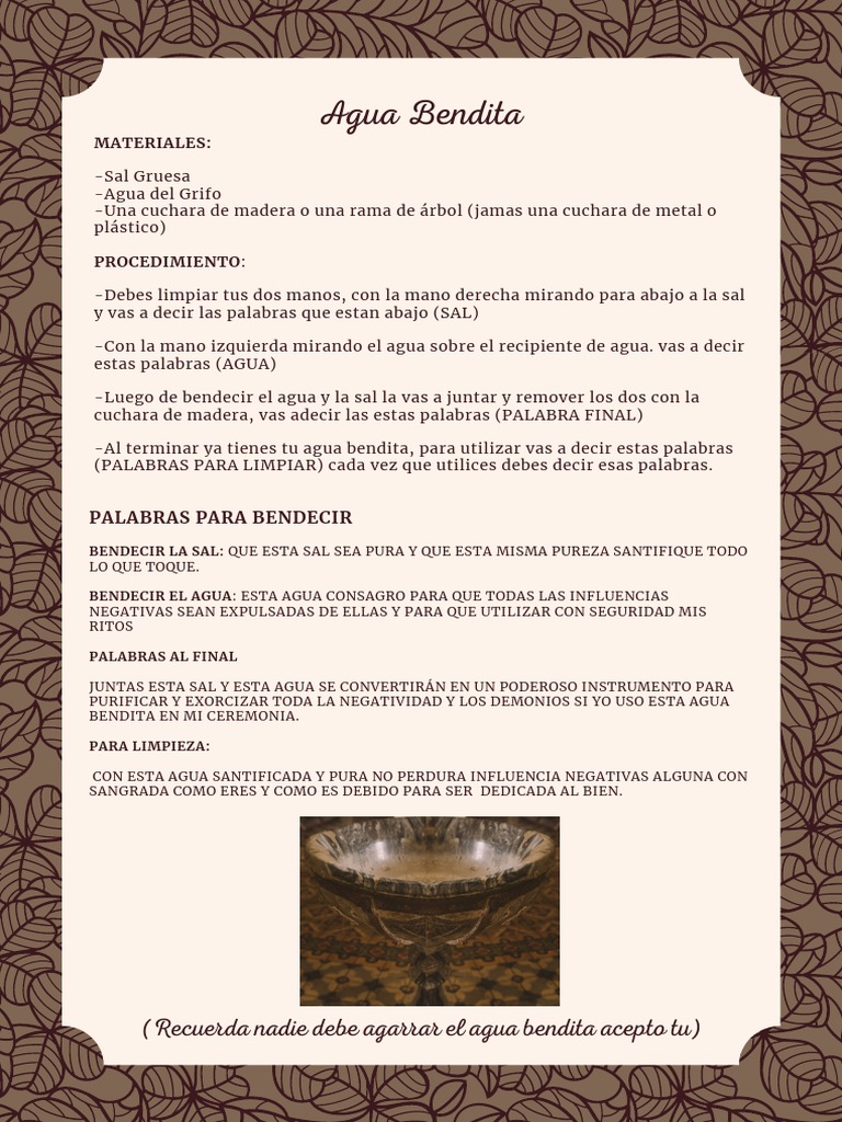 Como Hacer Agua Bendita | PDF