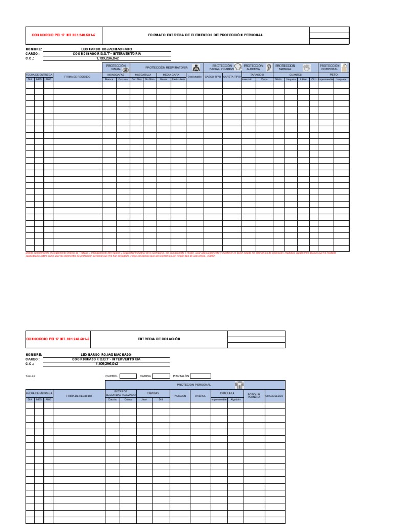 Formato - Entrega de Epp | Descargar gratis PDF | Ropa | Moda