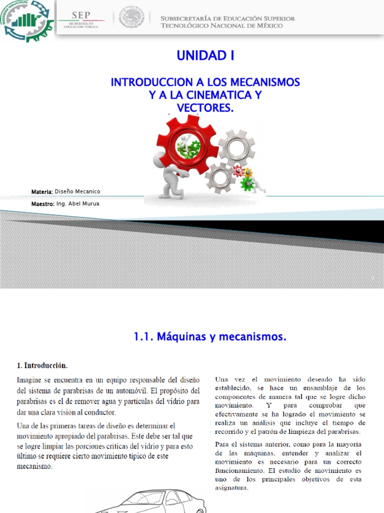Introducción a los conceptos básicos de mecanismos, cinemática y ...