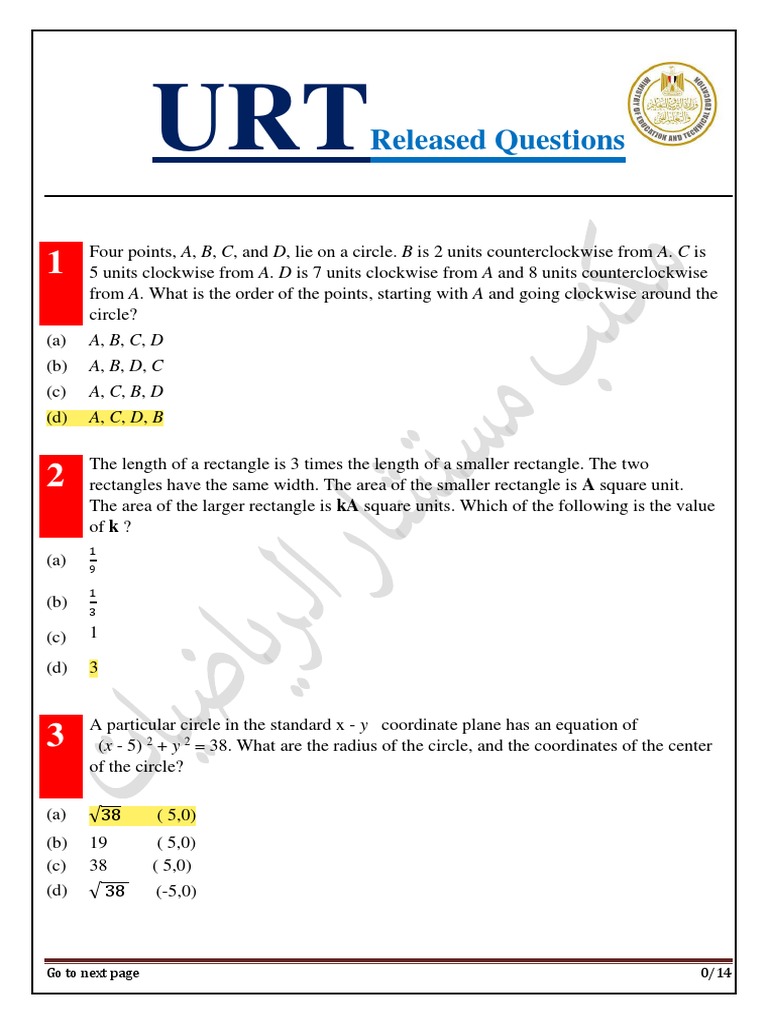 Math Problem Solving Practice Questions | PDF | Force | Circle