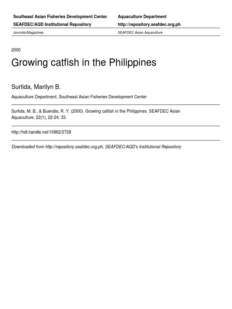 Growing Catfish in the Philippines: A Guide to Small and Commercial ...