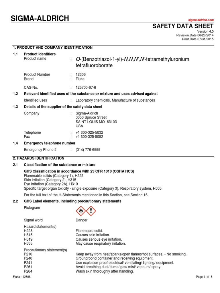 MSDS Tbtu PDF | PDF | Toxicity | Safety