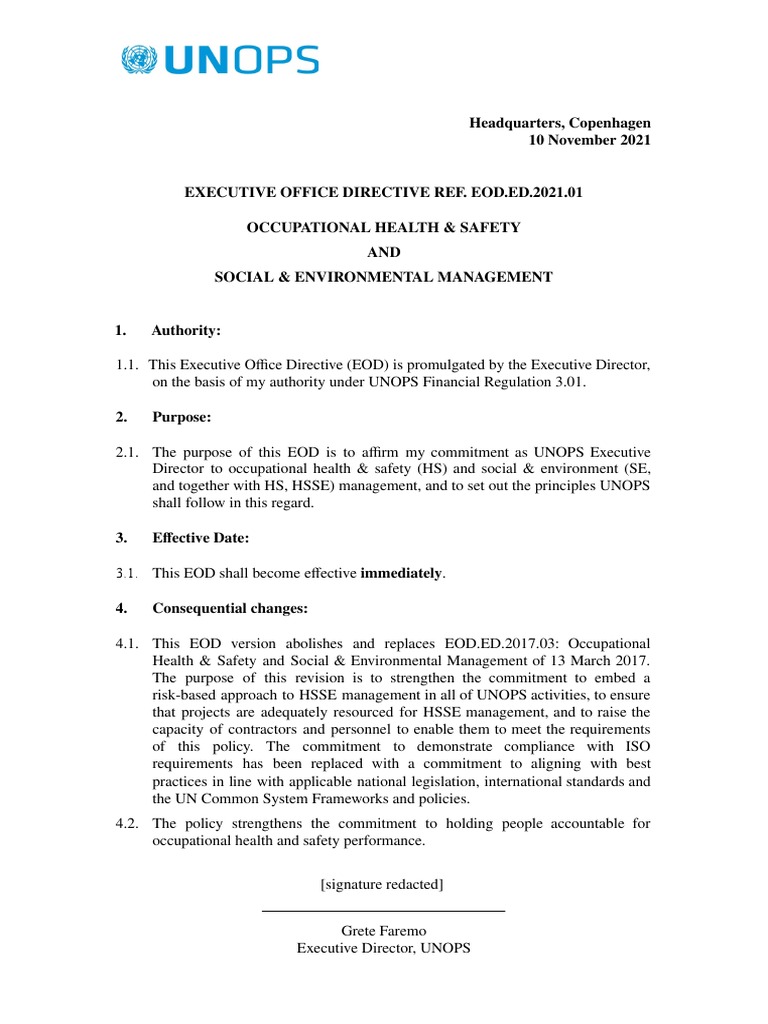 EOD - ED HSSE Management | PDF | Occupational Safety And Health | Risk