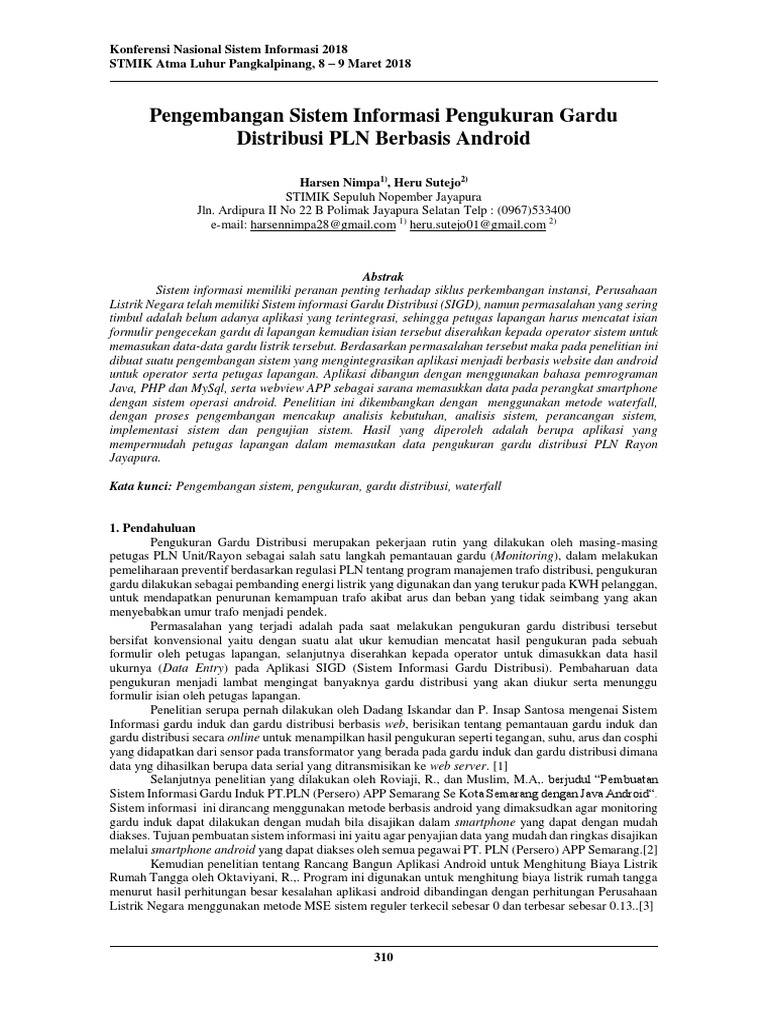 JURNAL_Pengembangan Sistem Informasi Pengukuran Gardu Distribusi PLN ...