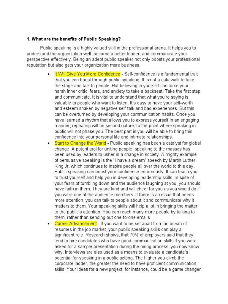 Benefits of Public Speaking | PDF | Public Speaking | Body Language