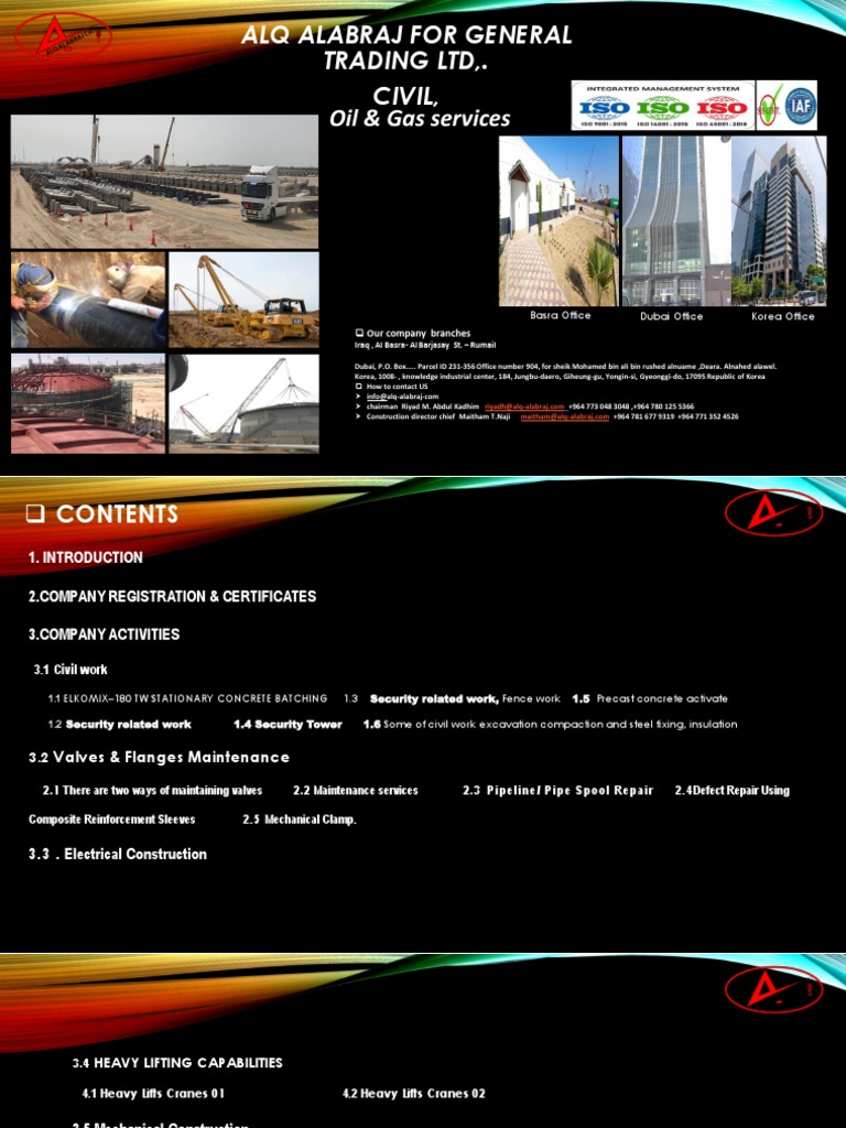 ALQ ALABRAJ PresentationCIVIL - Pipeline, Piping, Storage Tank PDF ...