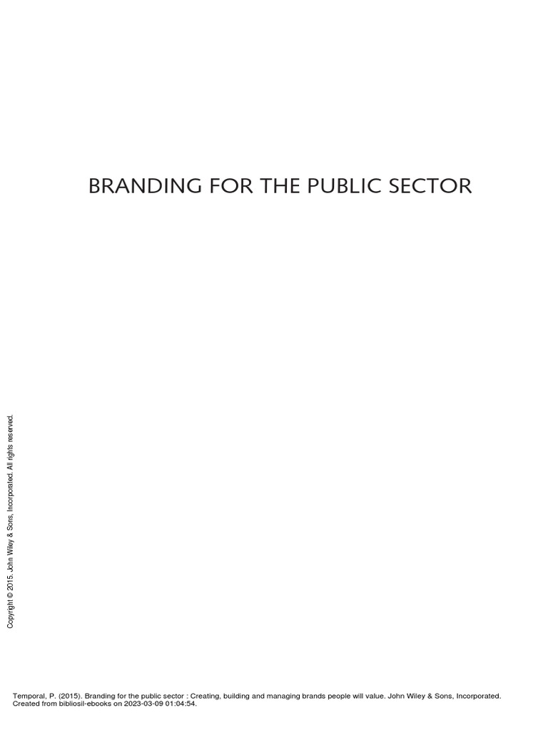 Branding For The Public Sector Creating Building A... - (BRANDING FOR ...