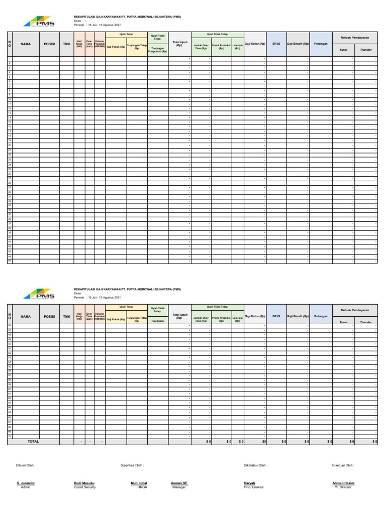 Format Retase LT Split | PDF
