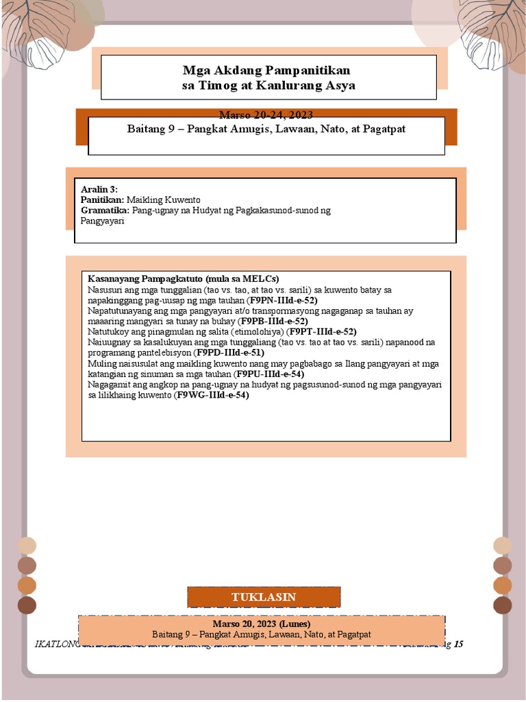 LAJADA DLP 3rd QTR W5 Maikling Kuwento | PDF