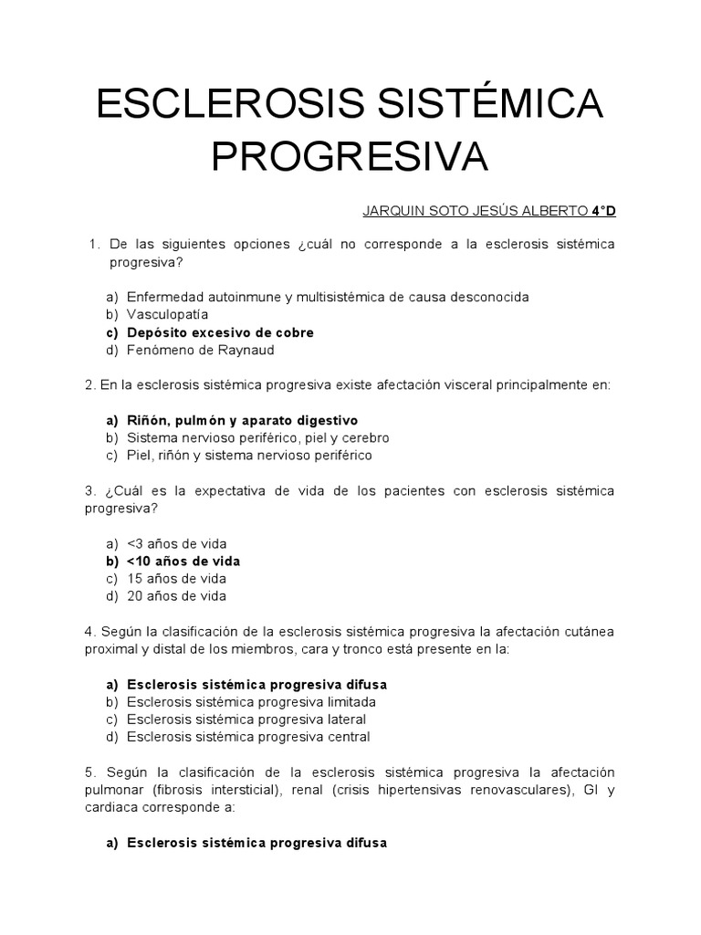 ESCLEROSIS SISTÉMICA PROGRESIVA (Jarquin Soto Jesús Alberto 4° D) | PDF | Enfermedades y ...