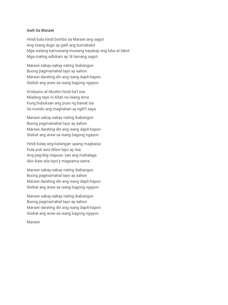 Awit Sa Marawi | PDF