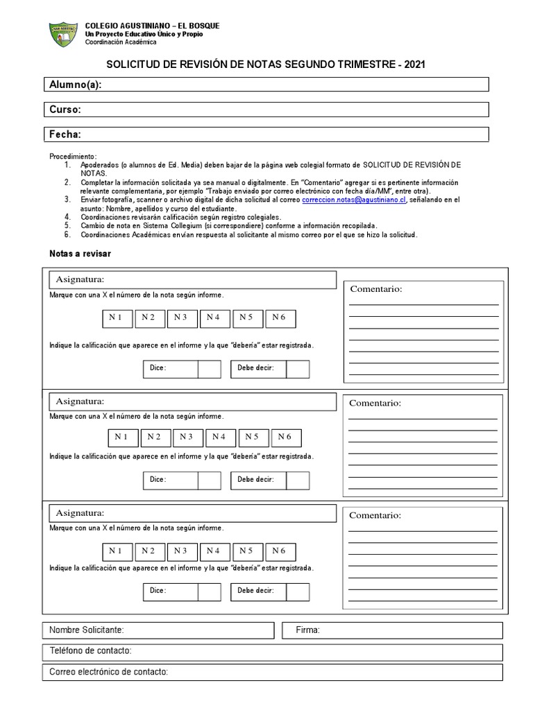 Revisión Notas 2do Trimestre 2021 | PDF